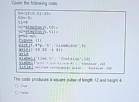 Solved Given the following codo\table[[]]The code produces a | Chegg.com