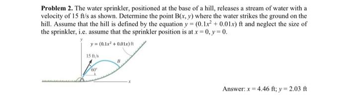 Solved Problem 2. The water sprinkler, positioned at the | Chegg.com