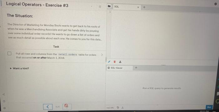Solved Logical Operators - Exercise #1 SOL The Monday Boots | Chegg.com