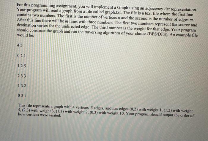 Solved For this programming assignment, you will implement a | Chegg.com