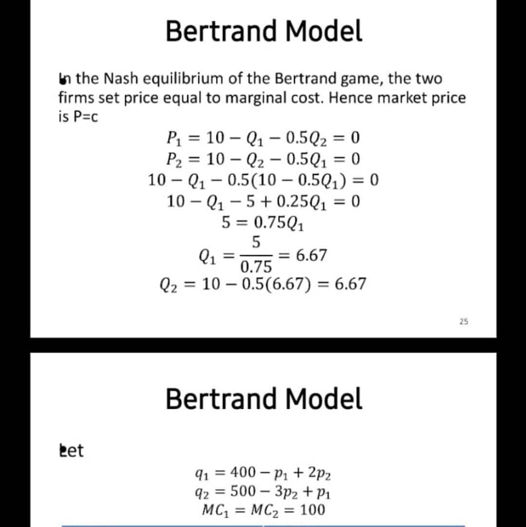 Solved bertrand model | Chegg.com