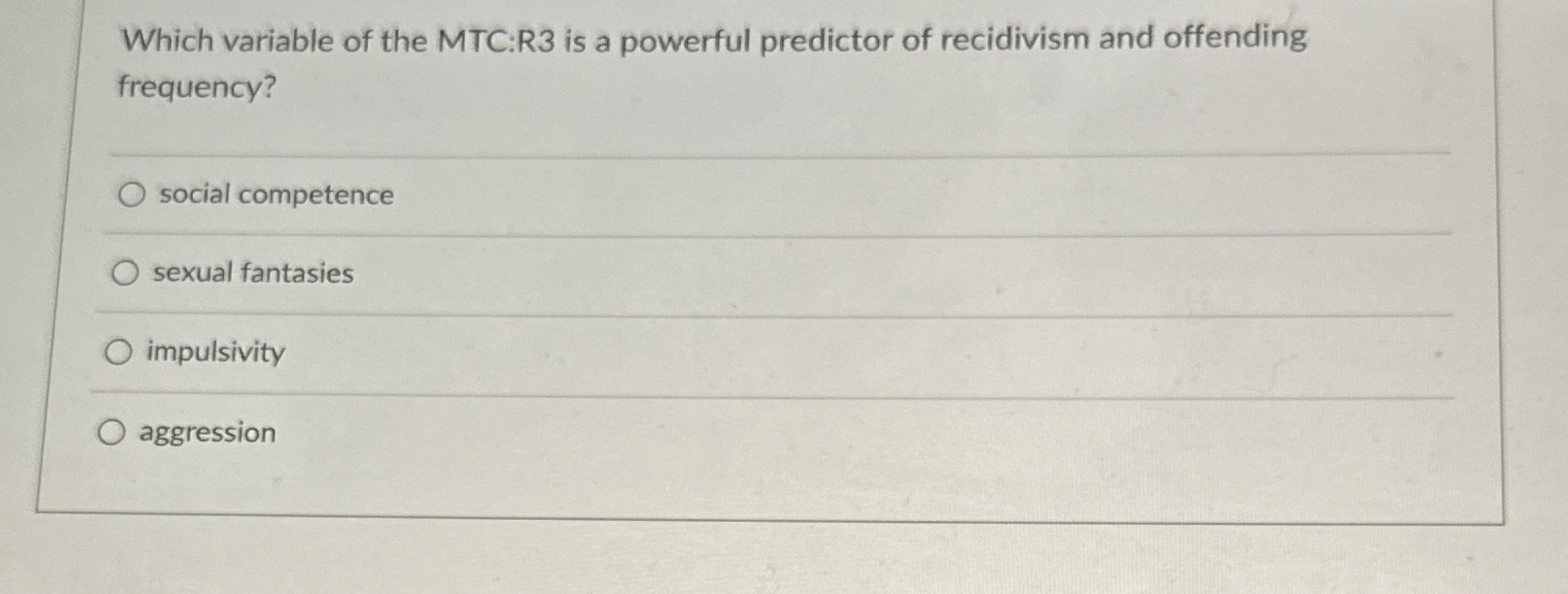 Solved Which variable of the MTC:R3 ﻿is a powerful predictor | Chegg.com