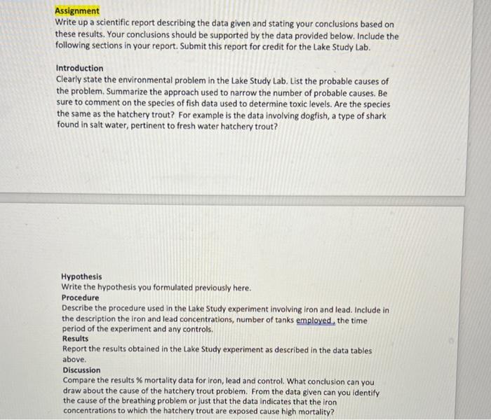 Solved Water Sampling Overview The objective of this lab is | Chegg.com