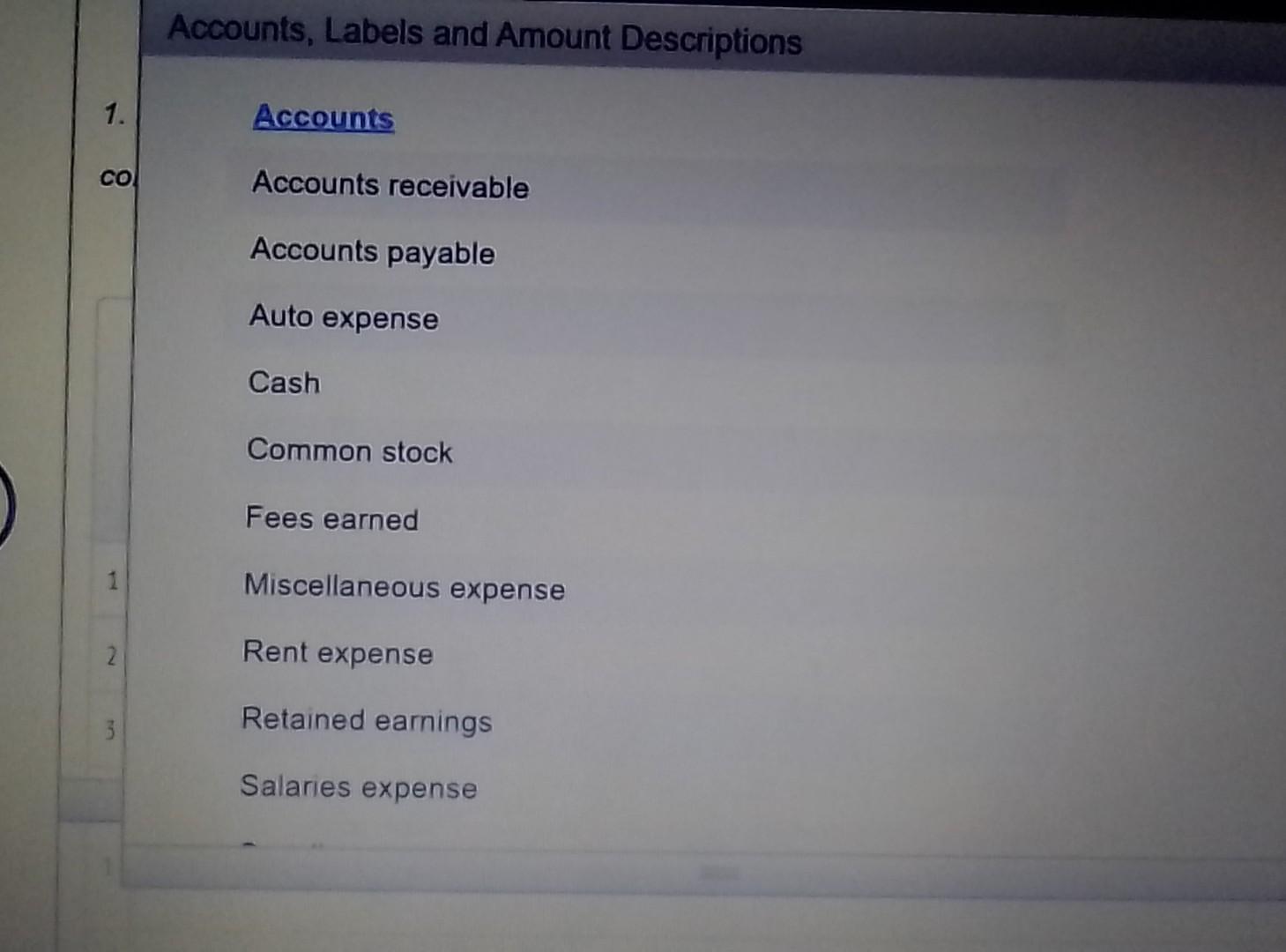 Iransadion for July followAccounts, Labels and Amount | Chegg.com