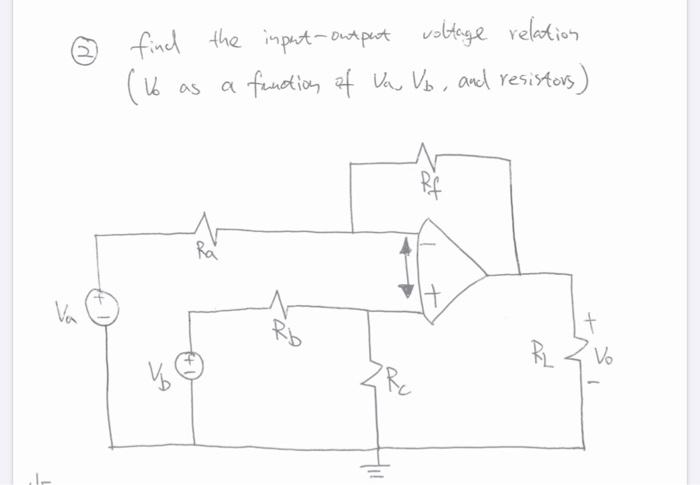 Solved find the input-output voltage relation (V6 as a | Chegg.com