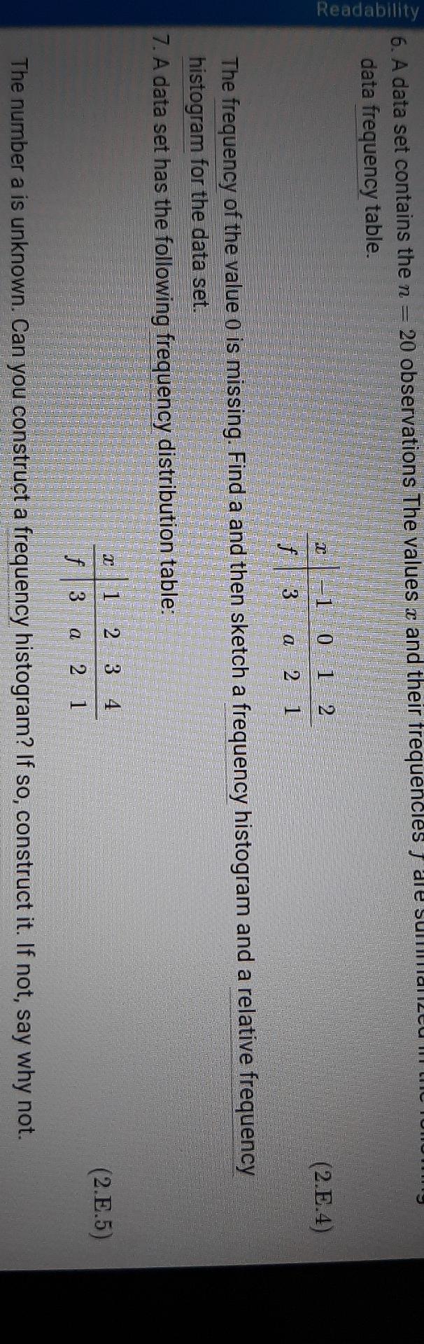 Solved 6. A data set contains the n=20 observations The | Chegg.com