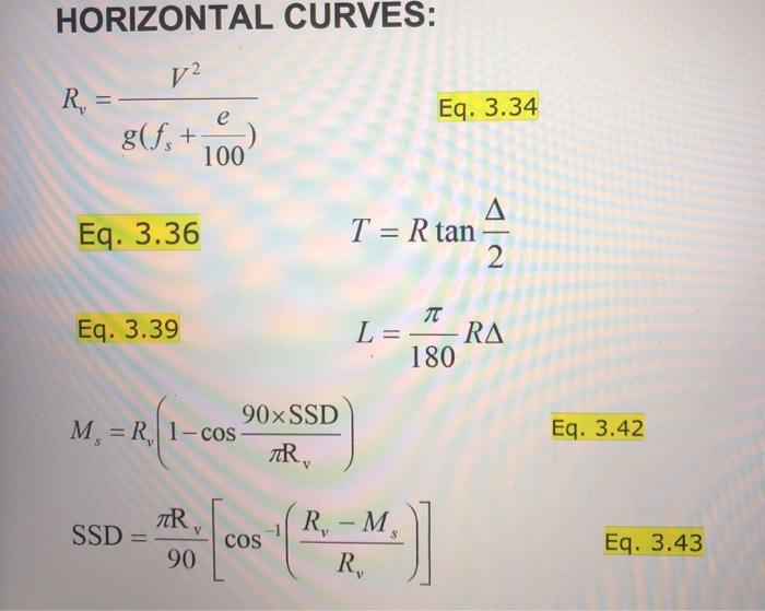Solved A horizontal curve on a two-lane highway (10-ft | Chegg.com