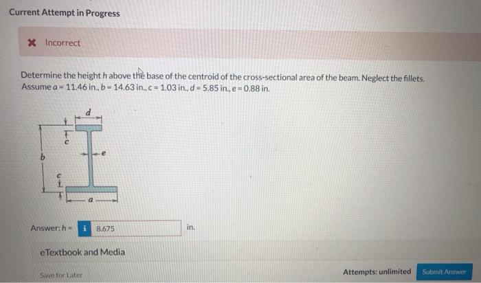 Solved Current Attempt in Progress X Incorrect Determine the | Chegg.com
