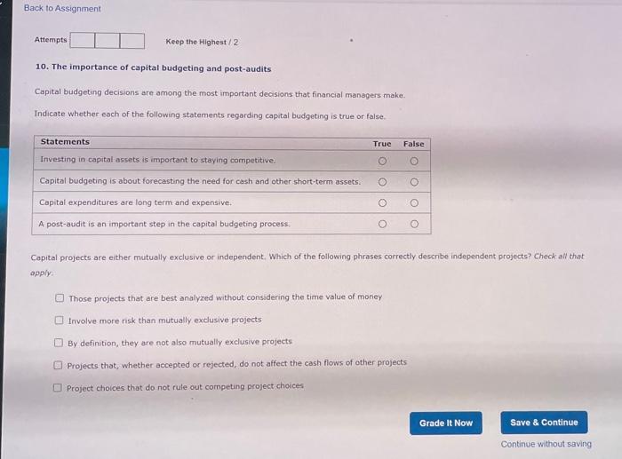 Solved Back to Assignment Attempts Keep the Highest/2 10. | Chegg.com