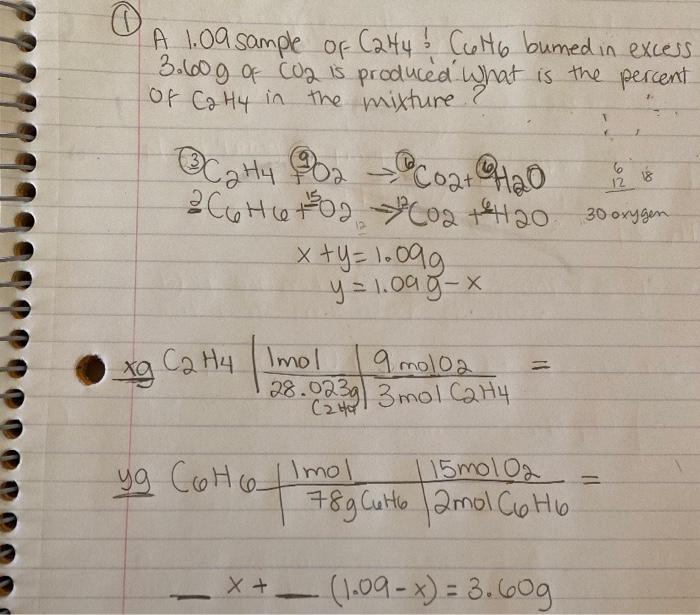 Solved 0 A 1.09 sample of Caty! Co to bumed in excess 3.60g | Chegg.com