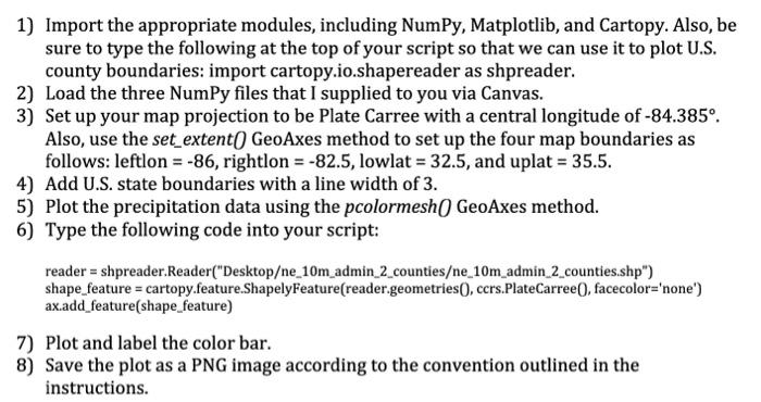 Solved i need help with writing a cartopy python program. i | Chegg.com