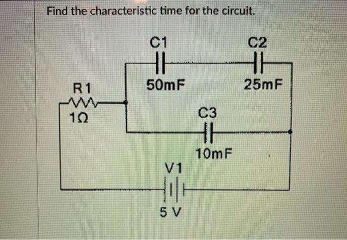 Solved Find the characteristic time for the circuit. C1 C2 | Chegg.com