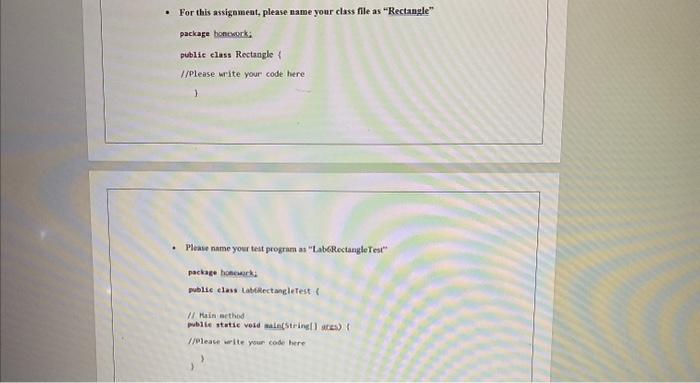 Solved Define a class of rectangles. Design a clas named | Chegg.com