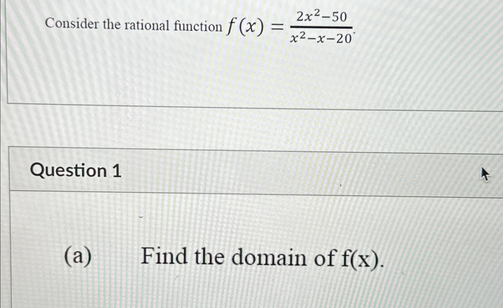 Solved Consider the rational function | Chegg.com