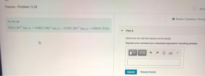 Solved Thermo - Problem 11.22 a Review Constanti Pario For | Chegg.com