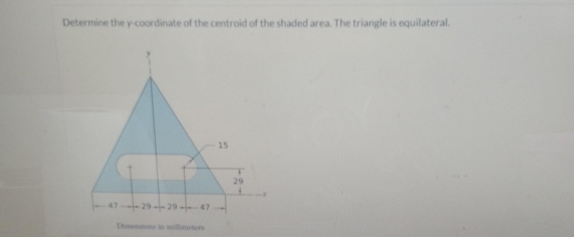 Solved Determine the y-coordinate of the centroid of the | Chegg.com
