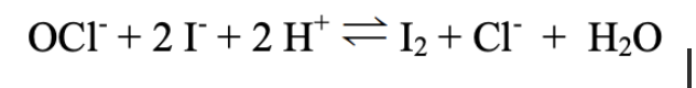 Solved OCl-+2I-+2H+⇌I2+Cl-+H2OHow does Cl- ﻿work in ﻿this | Chegg.com