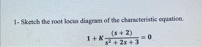 Solved 1- Sketch the root locus diagram of the | Chegg.com
