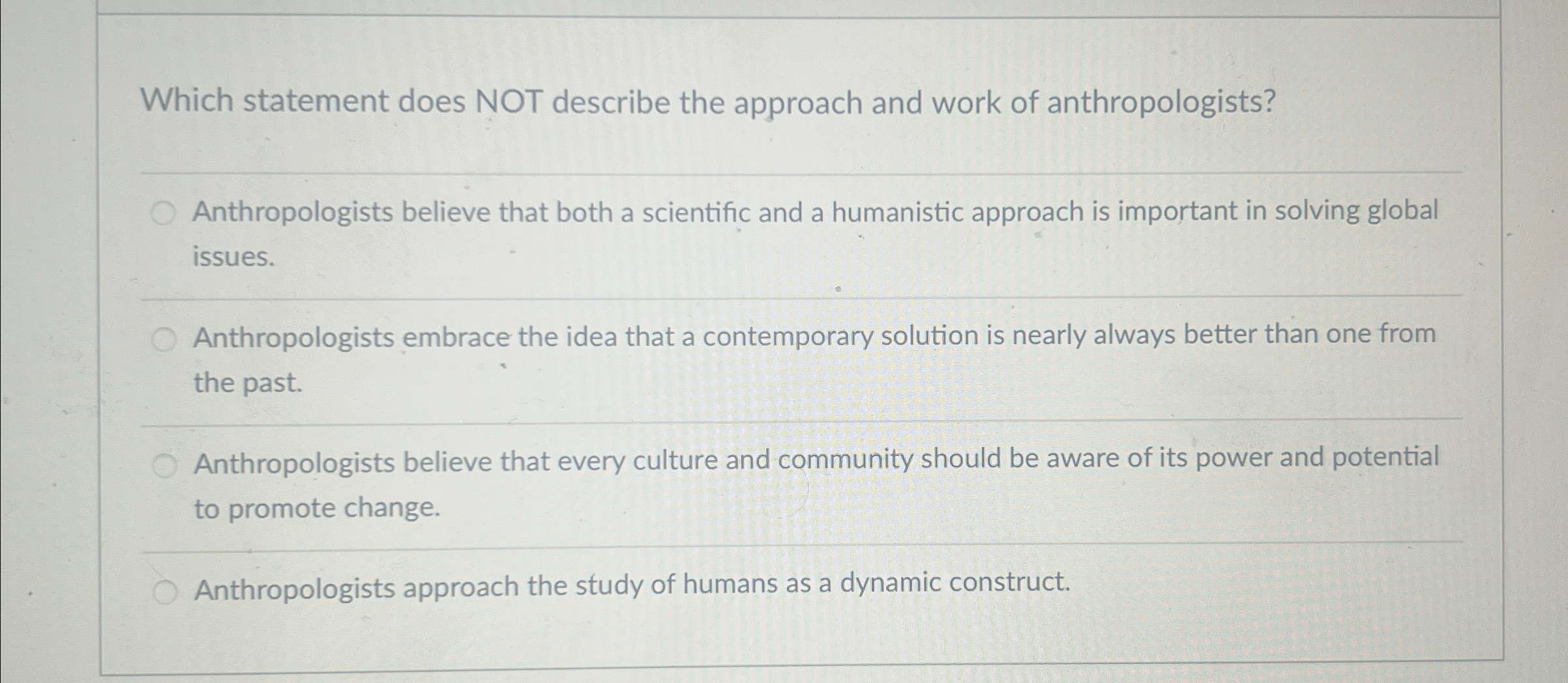 Solved Which statement does NOT describe the approach and | Chegg.com