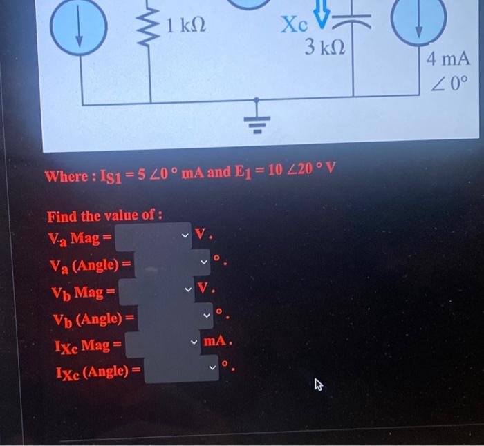 Solved Where : IS1 =5∠0∘mA and D1=10∠20∘VWhere : IS1 =5∠0∘mA | Chegg.com