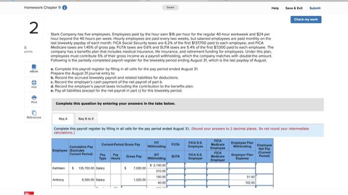 Homework Chapter 9 Help Save & Exit Submit Check my | Chegg.com