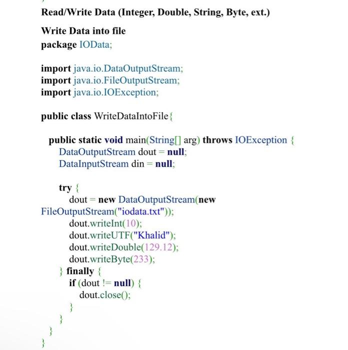 Solved Using Byte Streams We'll explore FileInputStream and | Chegg.com