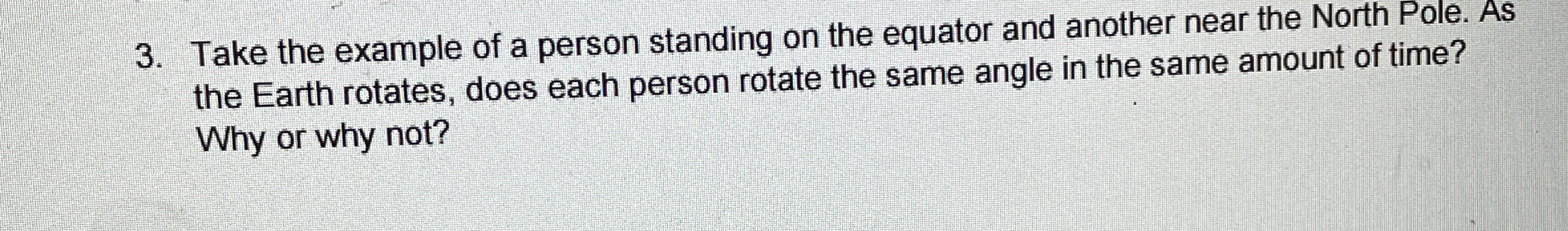 Solved Take the example of a person standing on the equator | Chegg.com