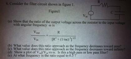 Solved Consider the filter circuit shown in figure 1. Show | Chegg.com