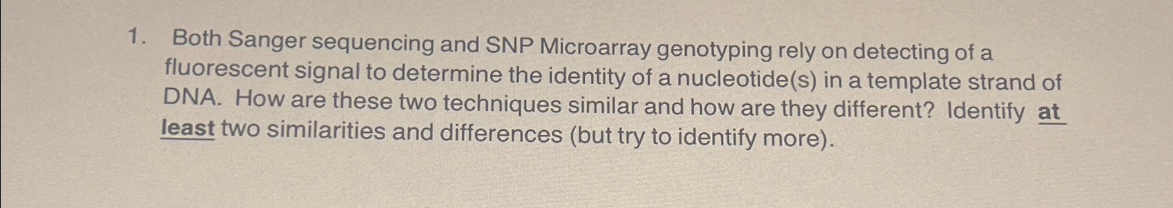 Solved Both Sanger sequencing and SNP Microarray genotyping | Chegg.com