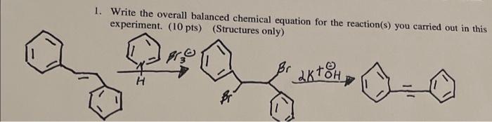 Solved 1. Write the overall balanced chemical equation for | Chegg.com