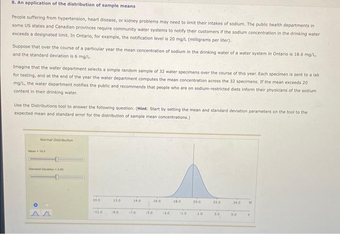 Solved 8. An application of the distribution of sample means | Chegg.com