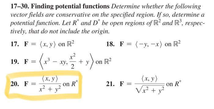 Solved 17–30. Finding potential functions Determine whether | Chegg.com