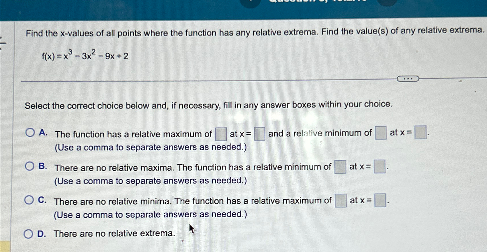 Solved Find the x-values of all points where the function | Chegg.com