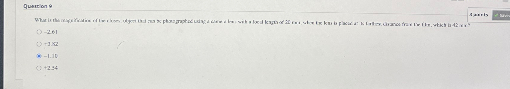 Solved Question 93 ﻿pointsWhat is the magnification of the | Chegg.com