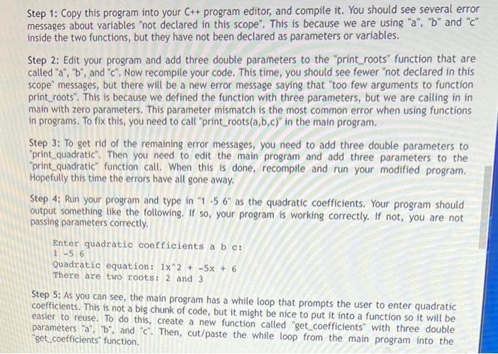 Solved Step 1: Copy this program into your C++program | Chegg.com