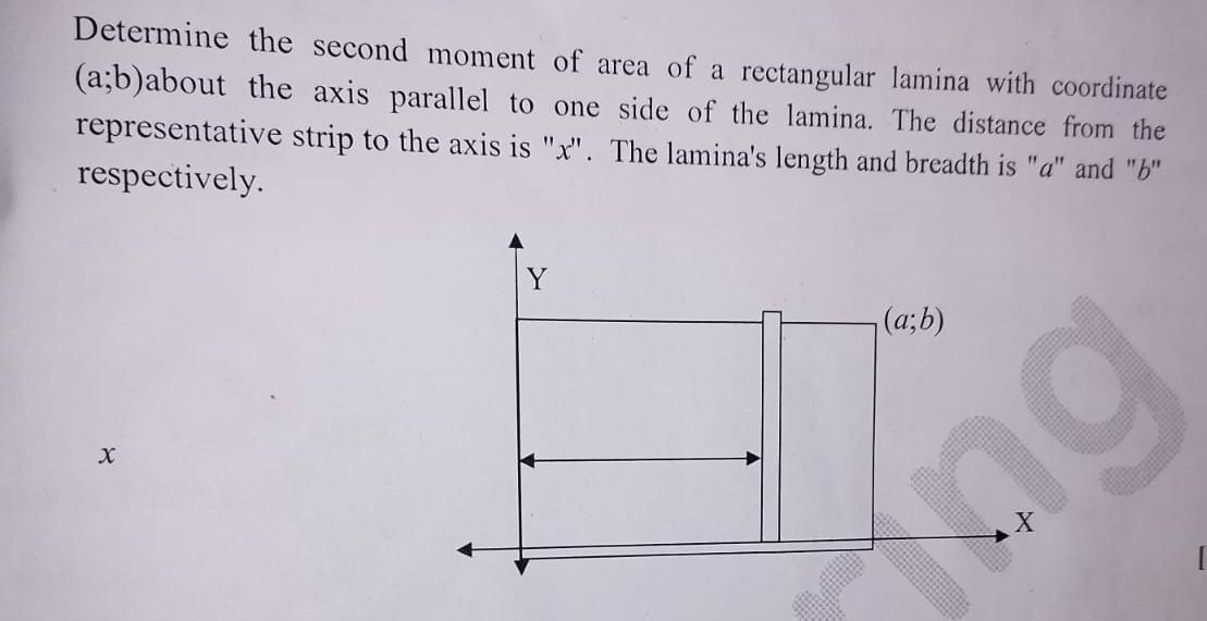 Solved Determine the second moment of area of a rectangular | Chegg.com