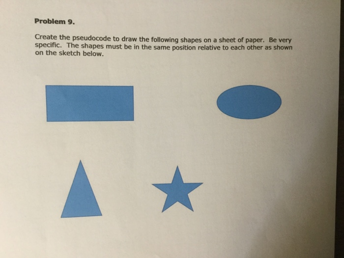 Solved Problem 9. Create the pseudocode to draw the | Chegg.com