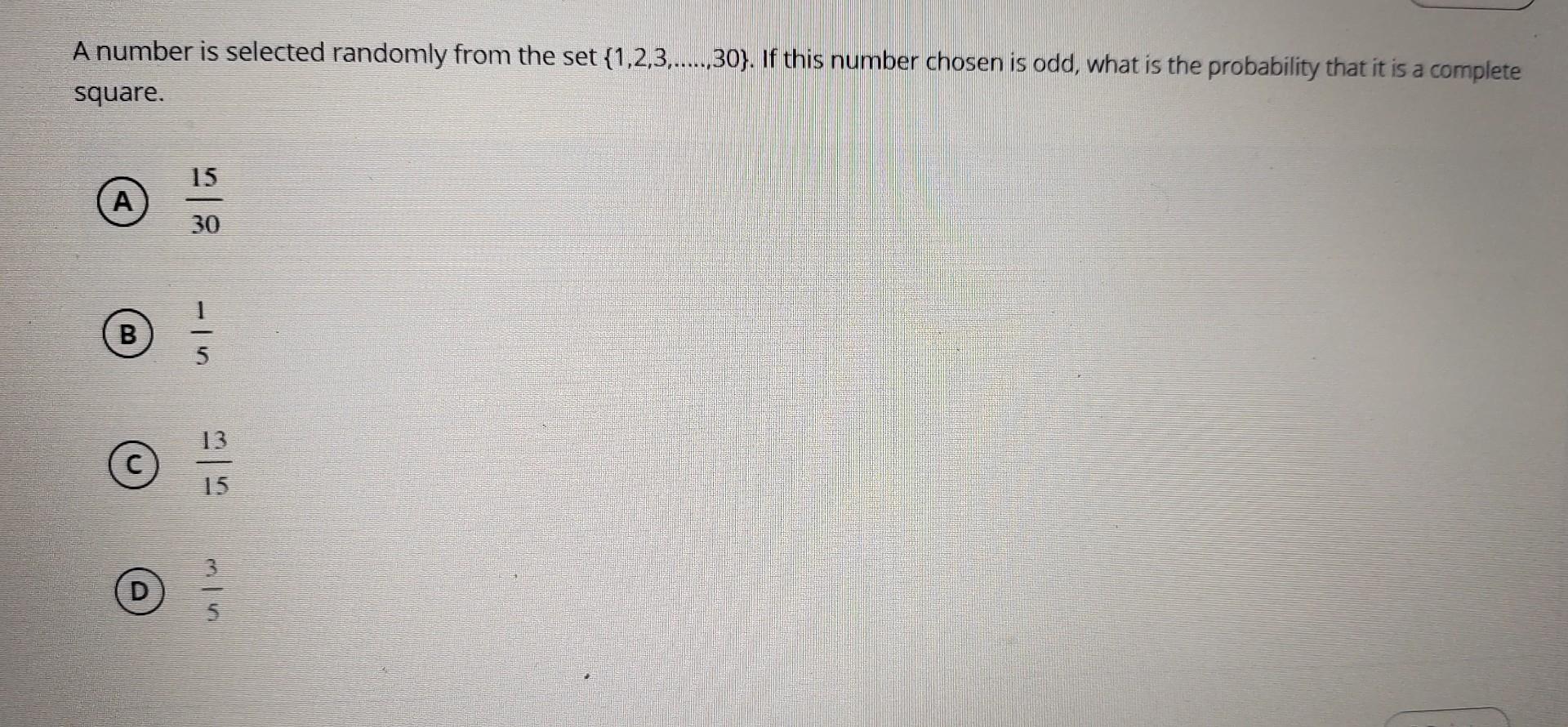 Solved A number is selected randomly from the set | Chegg.com