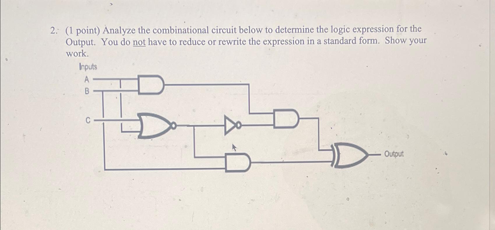 Solved (1 ﻿point) ﻿Analyze the combinational circuit below | Chegg.com