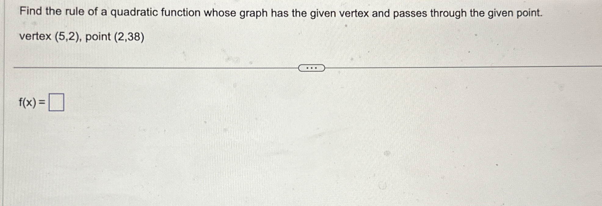 Solved Find the rule of a quadratic function whose graph has | Chegg.com