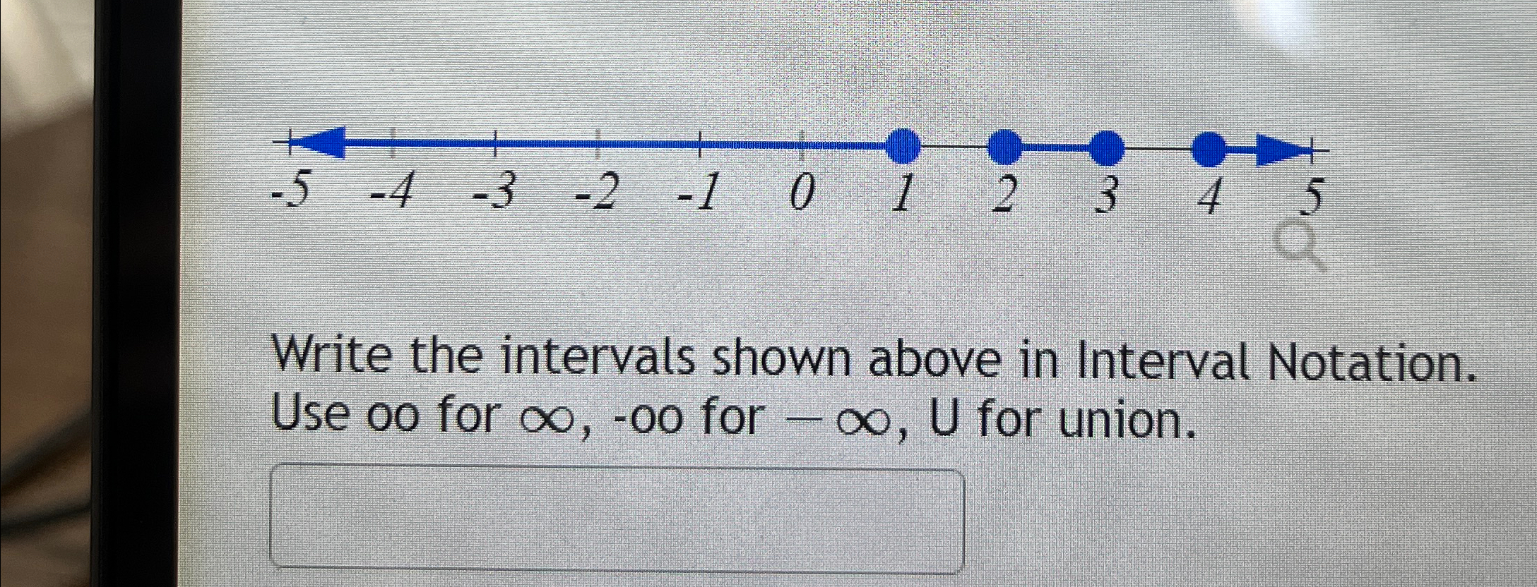Solved Write the intervals shown above in Interval Notation. | Chegg.com