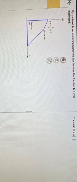 Solved For the feasible set determine x and y so that the | Chegg.com