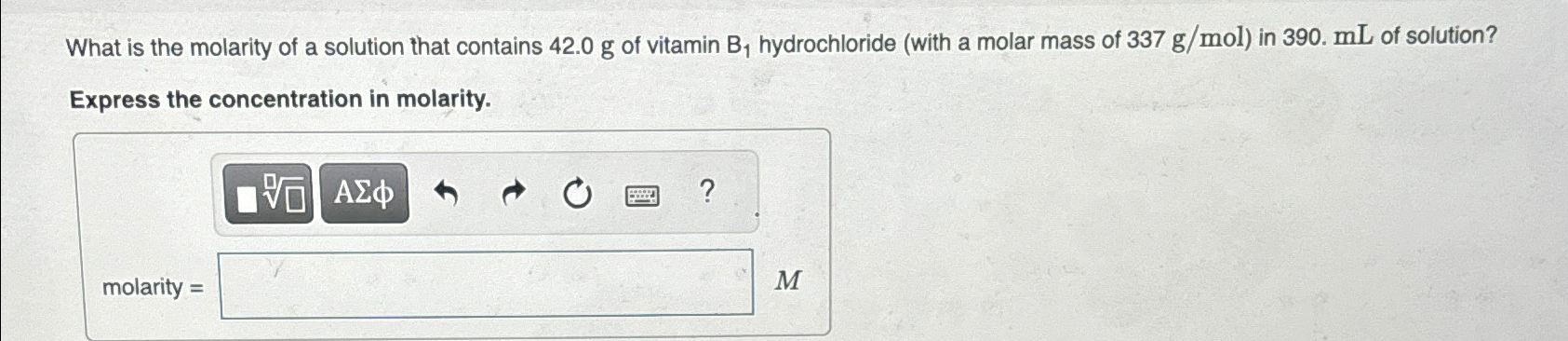 Solved What is the molarity of a solution that contains | Chegg.com