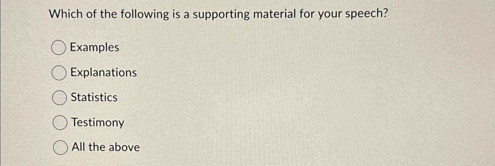 Solved Which of the following is a supporting material for | Chegg.com
