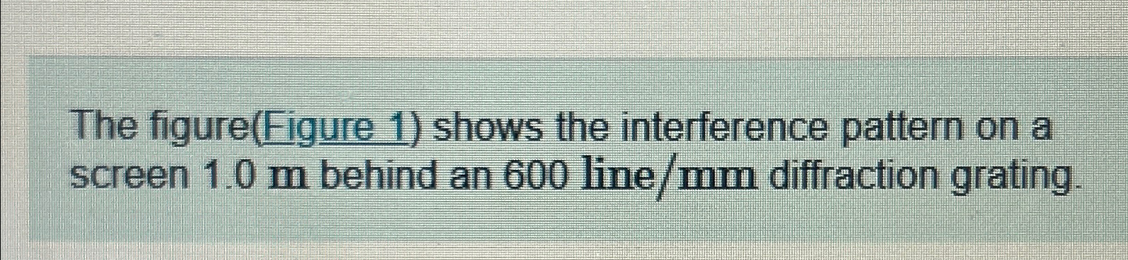 Solved The figure(Figure 1) ﻿shows the interference pattern | Chegg.com