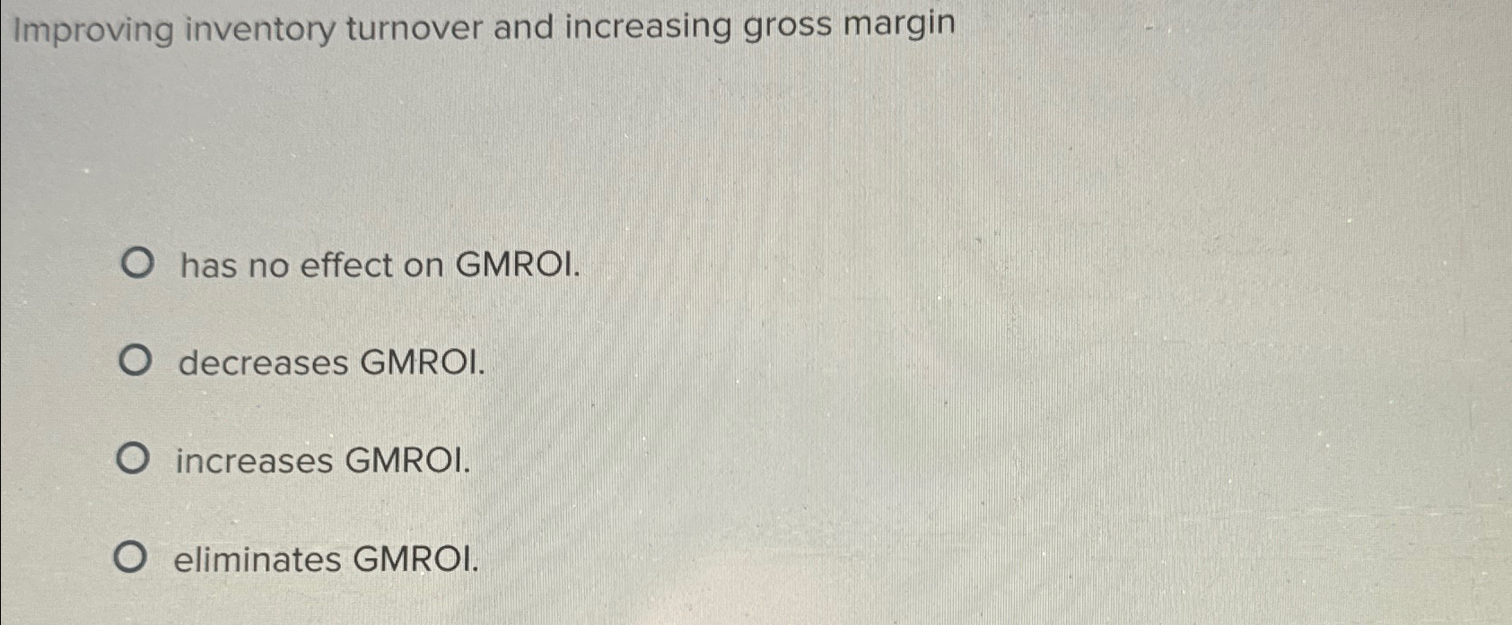 Solved Improving inventory turnover and increasing gross | Chegg.com