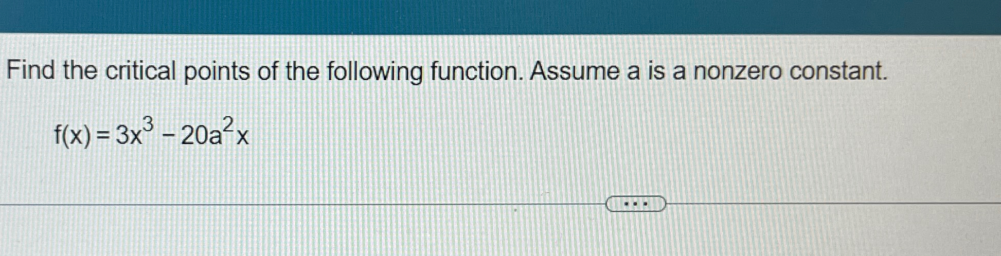 Solved Find the critical points of the following function. | Chegg.com