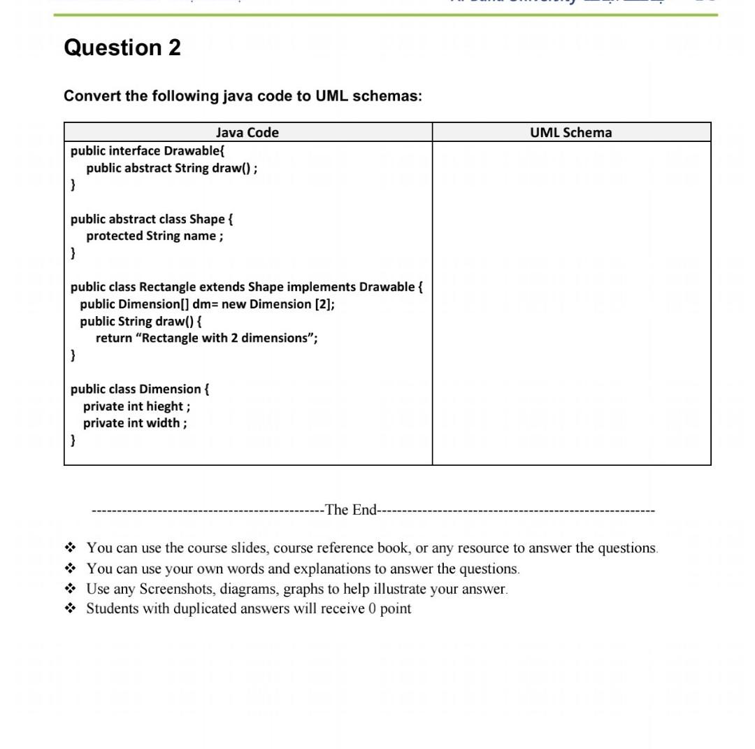 Solved (Late Assignment) Question Convert the following UML | Chegg.com Solved (Late Assignment) Question Convert the following UML | Chegg.com