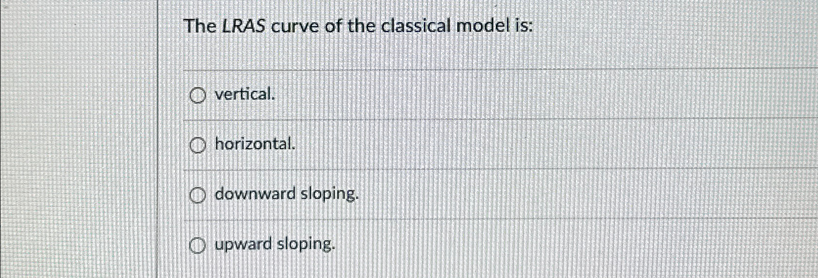 Solved The LRAS curve of the classical model | Chegg.com