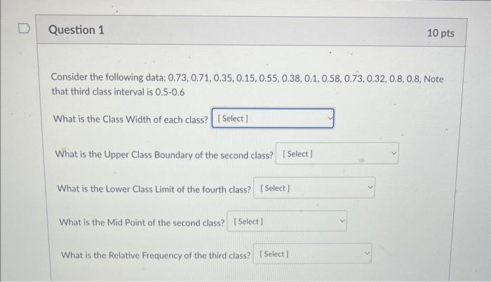 Solved Consider the following data: | Chegg.com